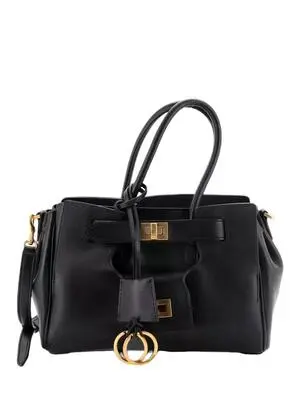 Balenciaga Bel Air Carry All Bag Leather Mini Tote Bag - Black