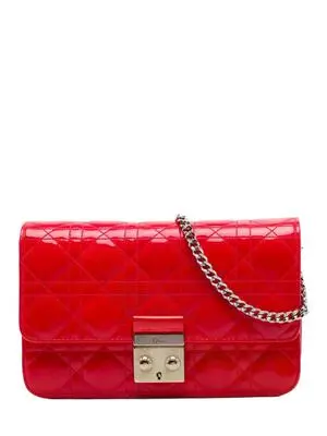 Dior 2016 Patent Cannage Miss Promenade Crossbody Bag - Red