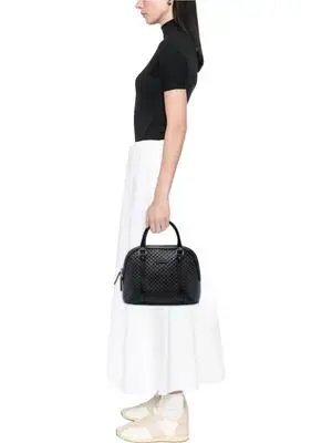 Gucci 2016-2026 Medium Microguccissima Dome Satchel - Black