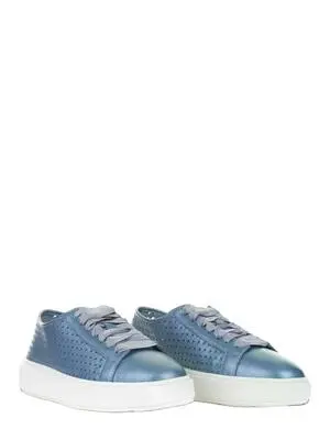 Santoni Perforated-detail Low-top Sneakers Blue