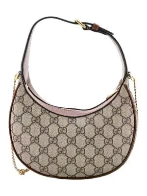 GUCCI Interlocking G Patch Half Moon Gg Coated Canvas Mini Hobo Bag