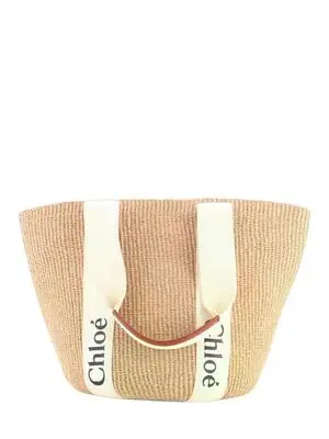 Chloé X Mifuko Woody Tote Raffia Large Bucket Bag - Neutrals