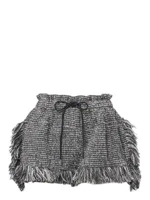 Sacai Fringed Wool-blend Tweed Shorts - Grey