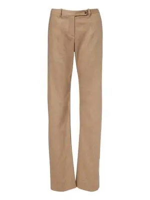 Khaite Hunter Wool And Cashmere Straight Pants - Beige