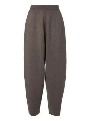 Arch4 Hayden Knitted Cashmere Barrel-leg Pants Brown