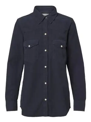NILI LOTAN Travis Cotton Corduroy Shirt - Blue