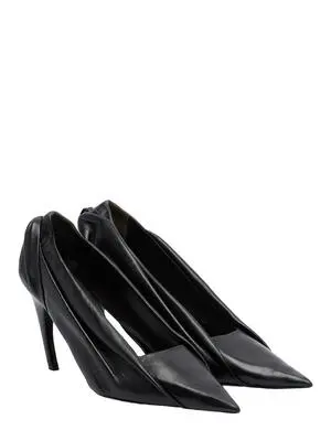 Khaite Eve Draped Leather Pumps - Black