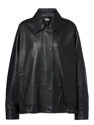 Loewe Oversized Leather Jacket - Black