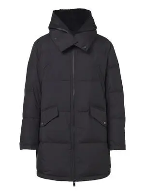 YVES SALOMON Shearling-trimmed Down Coat - Black