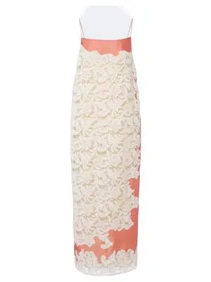 Khaite Nevis Lace-trimmed Voile Slip Dress - White