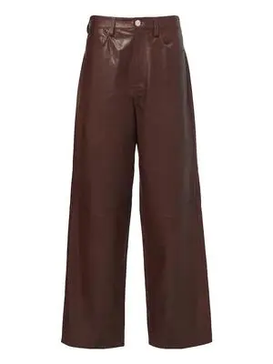 RÓHE Leather Wide-leg Pants - Brown