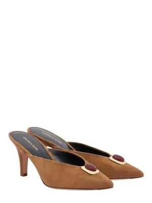 VERONICA BEARD Rochelle Embellished Suede Mules