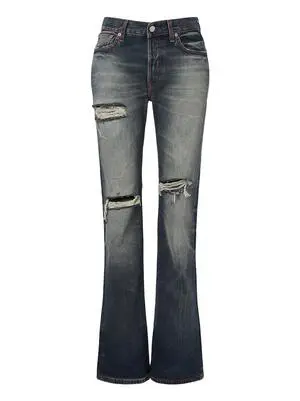 Acne Studios Re-edition Distressed Faded Bootcut Jeans - Blue