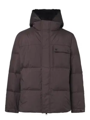 YVES SALOMON Shearling-trimmed Down Jacket - Brown