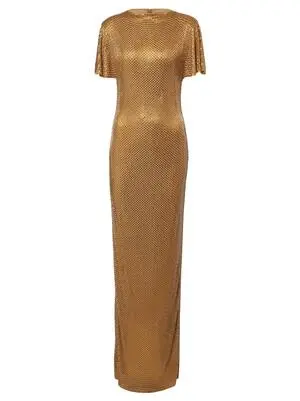 Roland Mouret Embellished Mesh Gown - Gold
