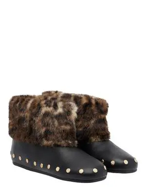 GANNI Jenny Studded Ankle Boots - Black