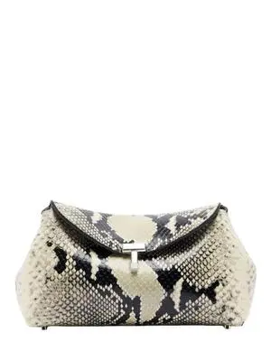 TOTEME T-lock Mini Snake-effect Leather Clutch Multicoloured