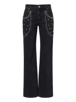 MARANT ETOILE Silka Studded Boot-cut Jeans - Black