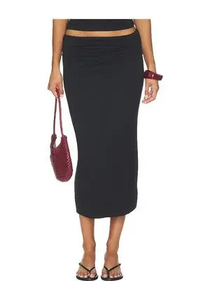 Eterne Elsa Soft Jersey Midi Skirt - Black