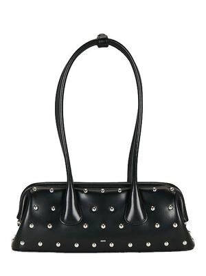 OSOI Boat Wide Mini Shoulder Bag In Black - Black Stud