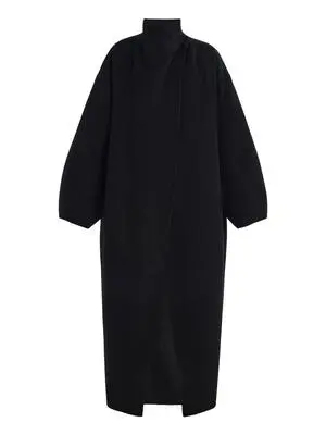 THE FRANKIE SHOP Leroy Funnel-neck Wool-blend Coat - Black