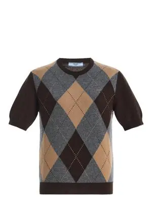 Prada Argyle Cashmere Top - Multi