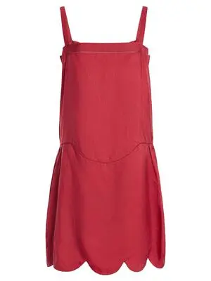 Miu Miu Embroide Silk Mini Dress - Red