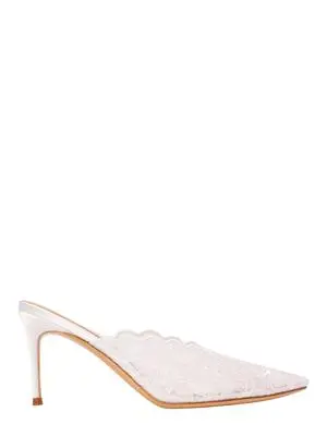 BLACK SUEDE STUDIO Ash Lace Mules - White