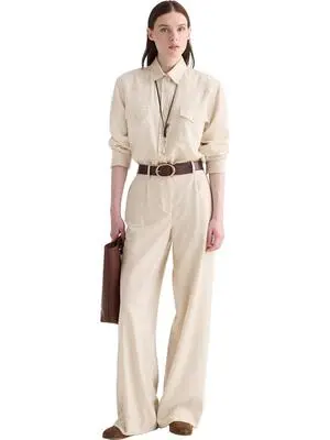 TWP Hudson St Pant In Wool Silk Cashmere - Oat