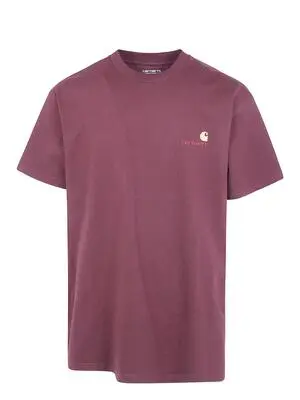 Carhartt Work In Progress T-shirt S/s "american Script - Red