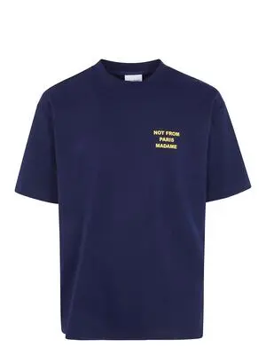Drole De Monsieur T-shirt Slogan "bold Slogan - Blue