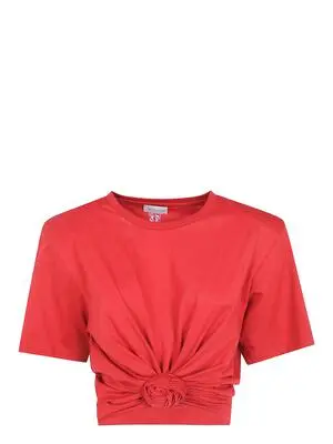 Magda Butrym T-shirt Cropped Twist T-shirt - Red