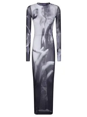 JEAN PAUL GAULTIER Mesh Long Dress "smoking - Black