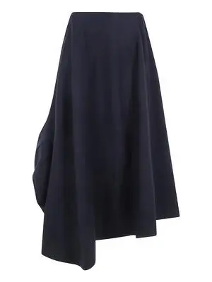 Comme Des Garçons Skirt Asymmetrical Light Wool Tropical Mid Black