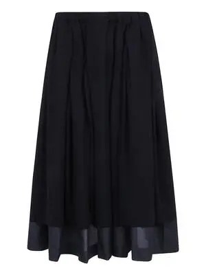 Comme Des Garçons Midi Skirt Polyester Tropycal - Black