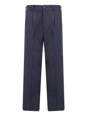Comme Des Garçons Trousers Tailored Wool Thick Gab - Gray
