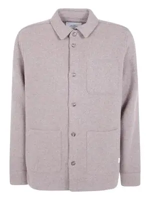 LES DEUX Wool Overshirt Brown