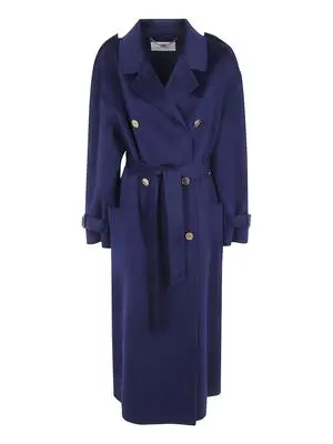Elisabetta Franchi Coat Belted Coat - Blue