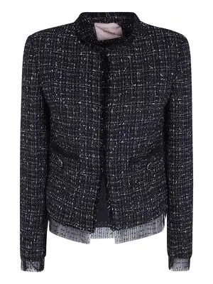TWINSET Short Bouclé Jacket - Black