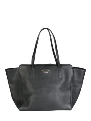 Gucci Pebbled Calfskin Swing Tote - Black