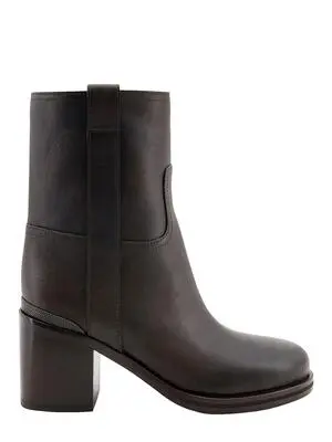 Brunello Cucinelli Vintage Leather Boots With Precious Detail - Brown
