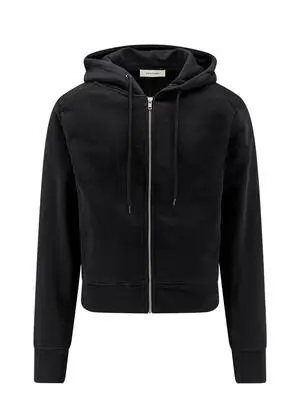 ENTIRE STUDIOS Slim Zip Up Cotton Hoodie - Black
