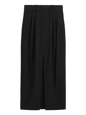 Cos Pleated Tailored Maxi Skirt - Black