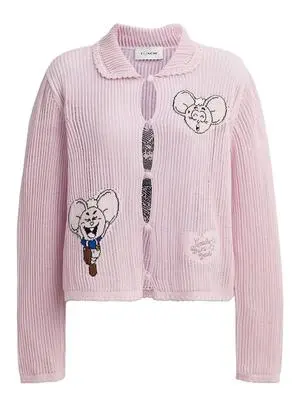 COACH OUTLET Brain Dead Kachi Mouse Cardigan In Organic Cotton - Pink