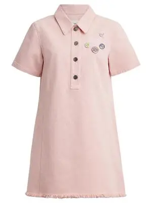COACH OUTLET Brain Dead Short Sleeve Denim Mini Dress - Pink