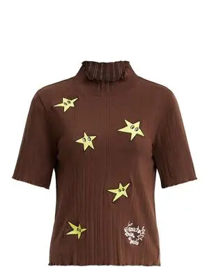 COACH OUTLET | Brain Dead Graphic Pointelle Mockneck Top