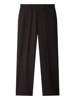 Sandro Straight-leg Regular-fit Wool Trousers - Chocolate