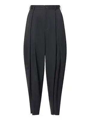 Comme Des Garçons Tapered Pleat Wide-leg Wool Trousers - Black