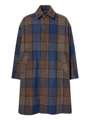 SONG FOR THE MUTE Coach Check Long Wool Coat - Multi