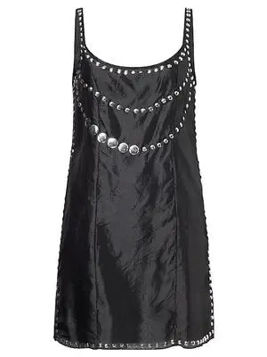 Gimaguas Claude Jewel Silk Mini Dress - Black